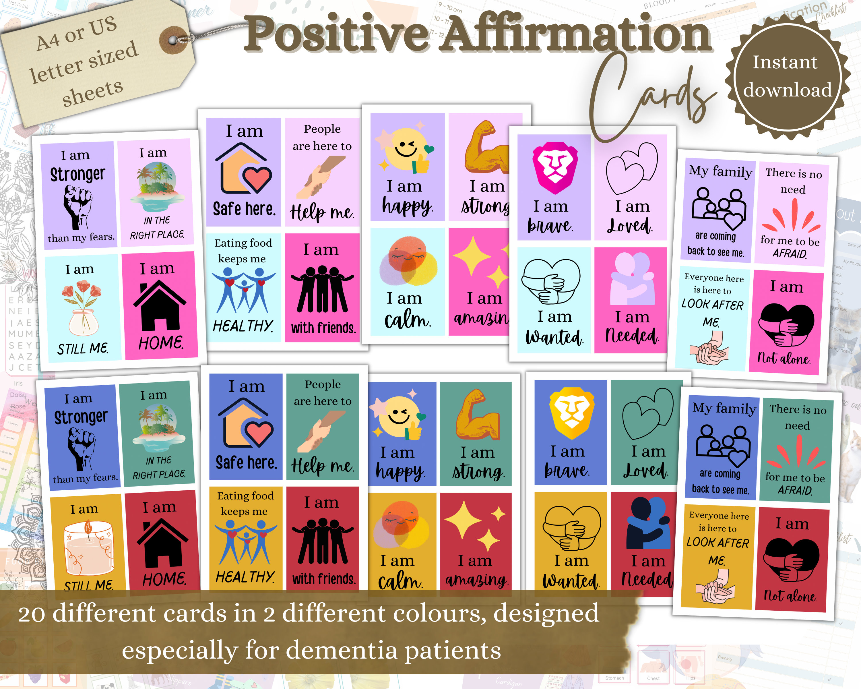Positive Affirmation Cards for Dementia, Dementia Signs, Memory Aids ...
