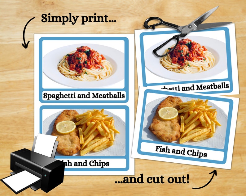 Meal Choice Flashcards, Visual Aid for Seniors, Dementia Aid, Care ...