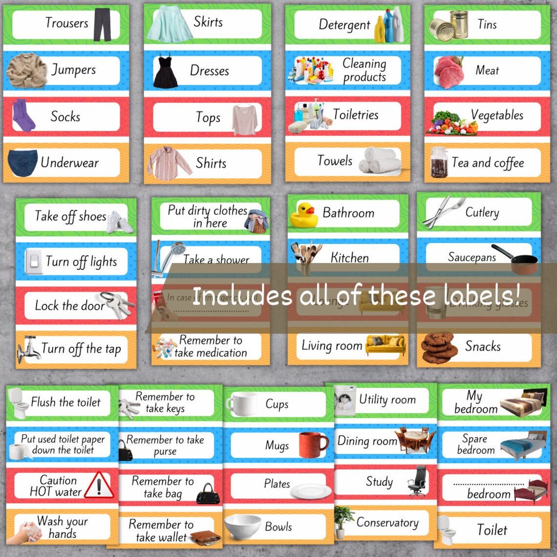 Dementia Aid Bundle, Flashcards, Care Tools, Dementia Signs, Door ...