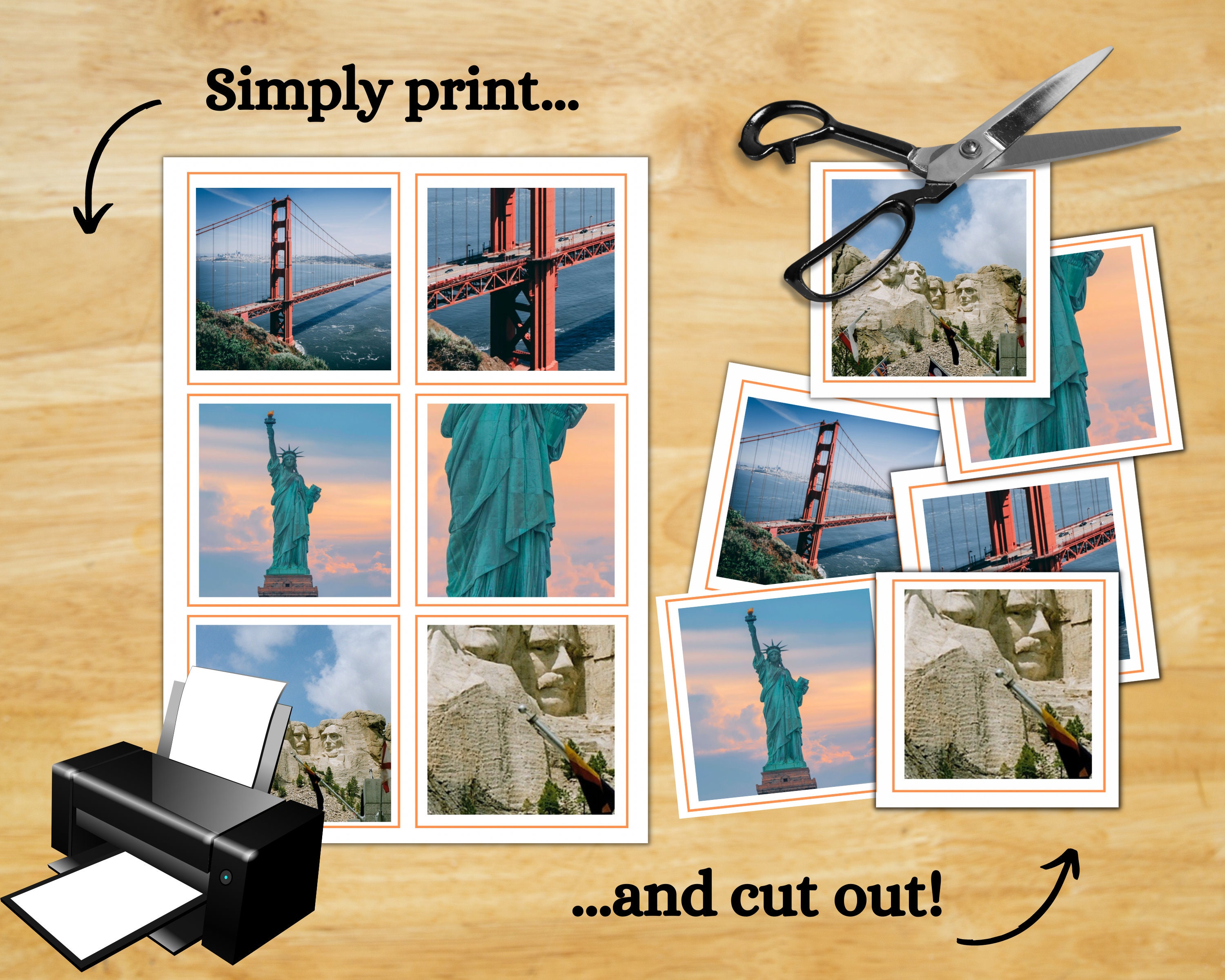Famous Landmark Matching Game for Seniors, Sorting Activity, Care ...