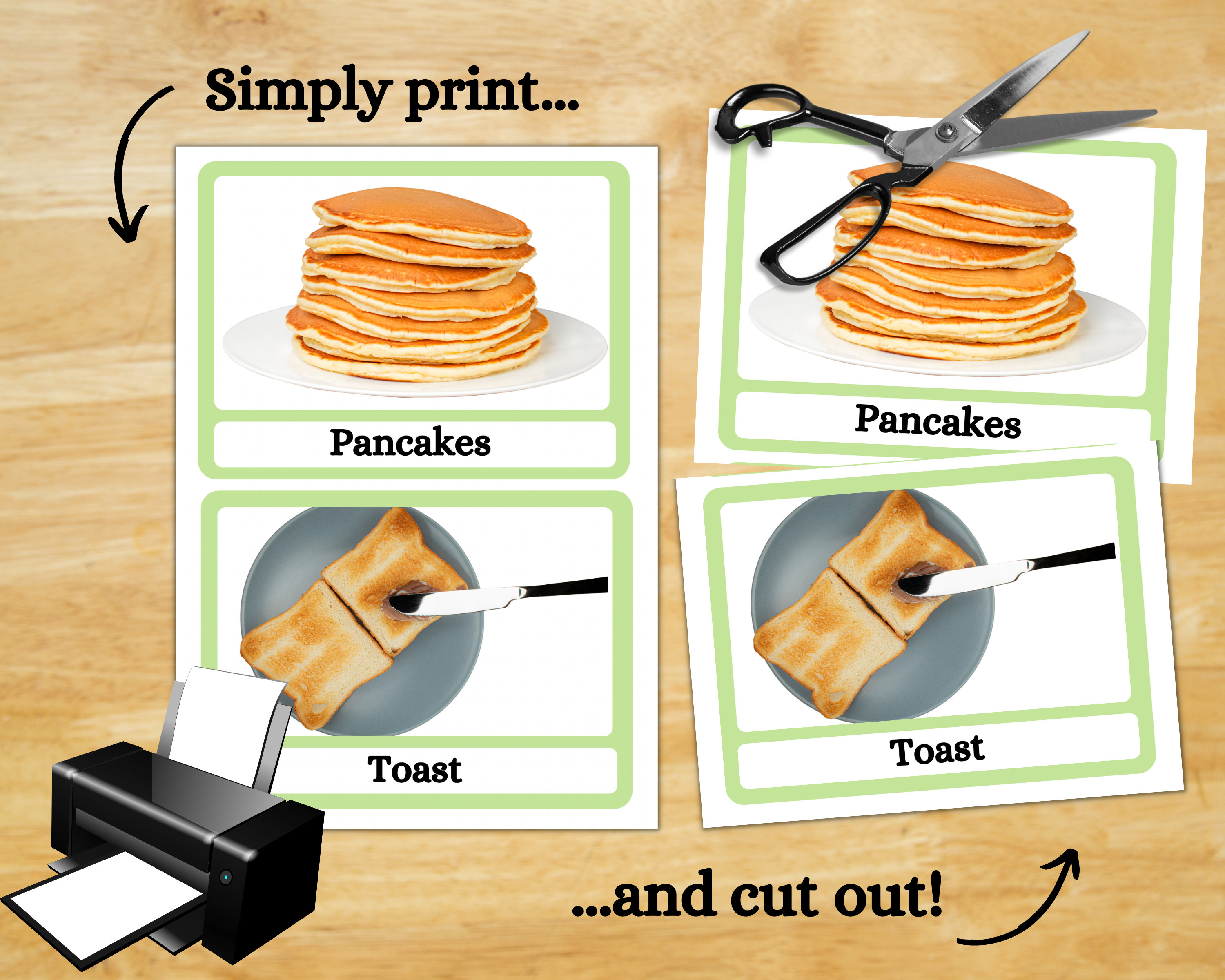 Meal Choice Flashcards, Memory Care, Visual Aid for Seniors, Dementia ...