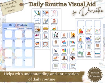 Daily Routine Cards for Dementia, Printable Dementia Aid, Alzheimer’s ...
