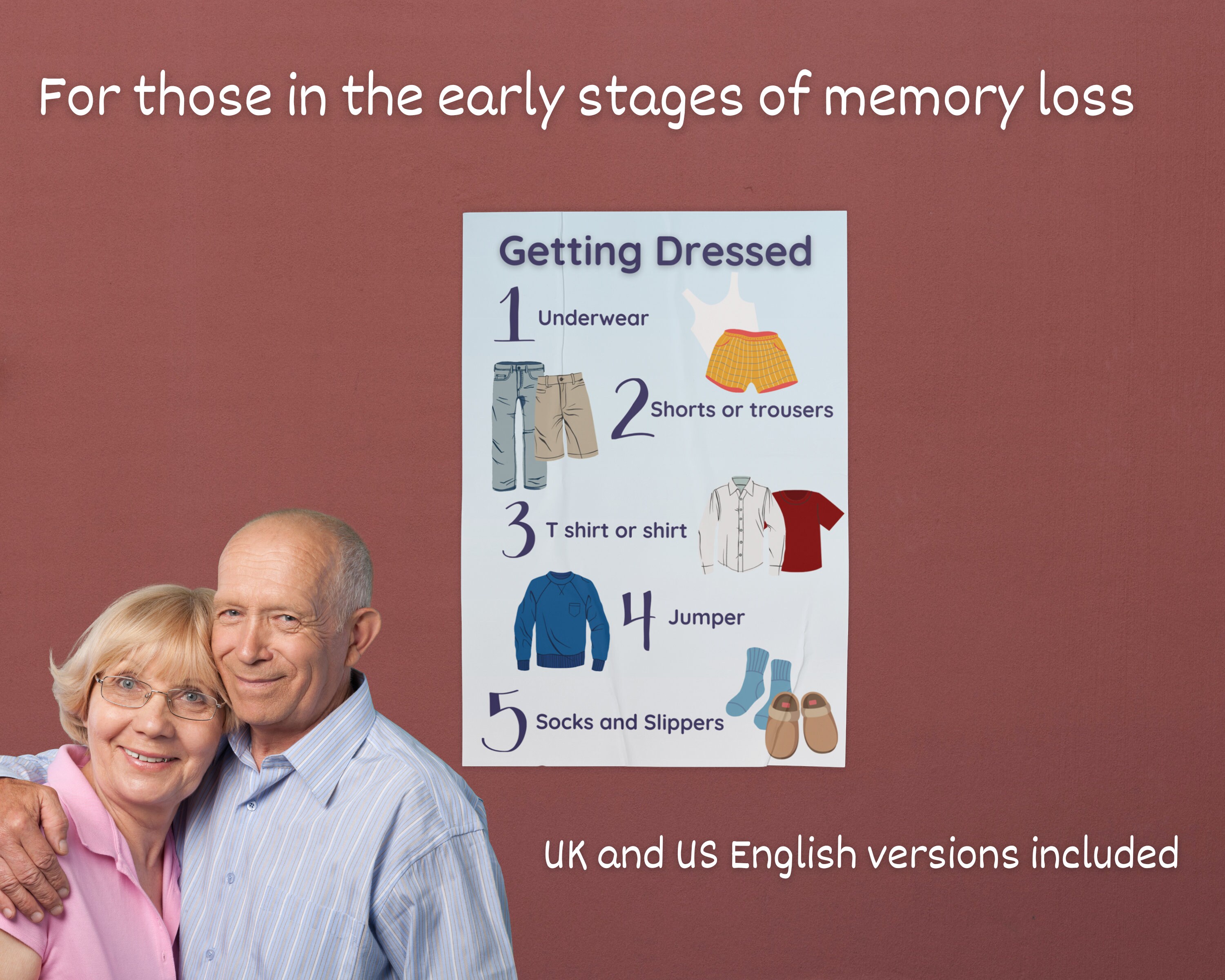 Getting Dressed Memory Aid, Printable Dementia Aid, Alzheimer’s Help ...