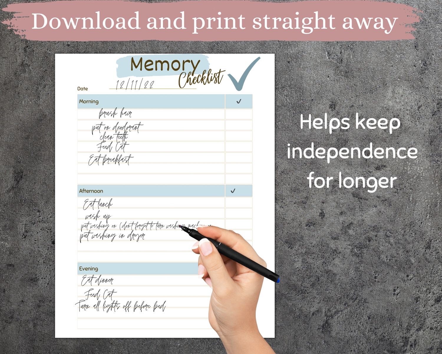 Memory Care Planner, Daily Schedule, Medication Planner, Elderly Care ...