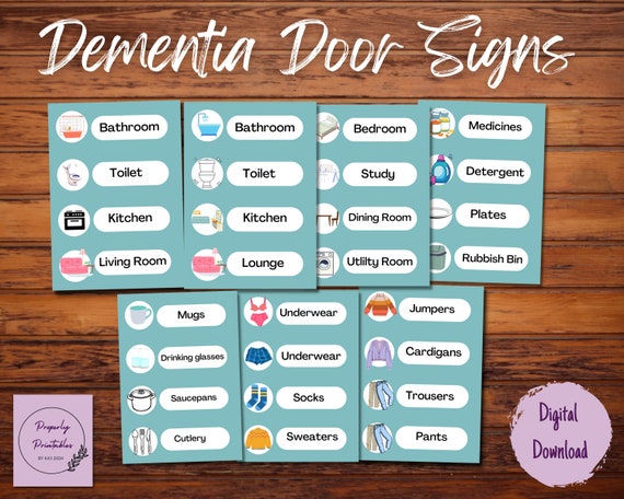 Dementia Signs Dementia Aids Room Signage Memory Loss - Etsy