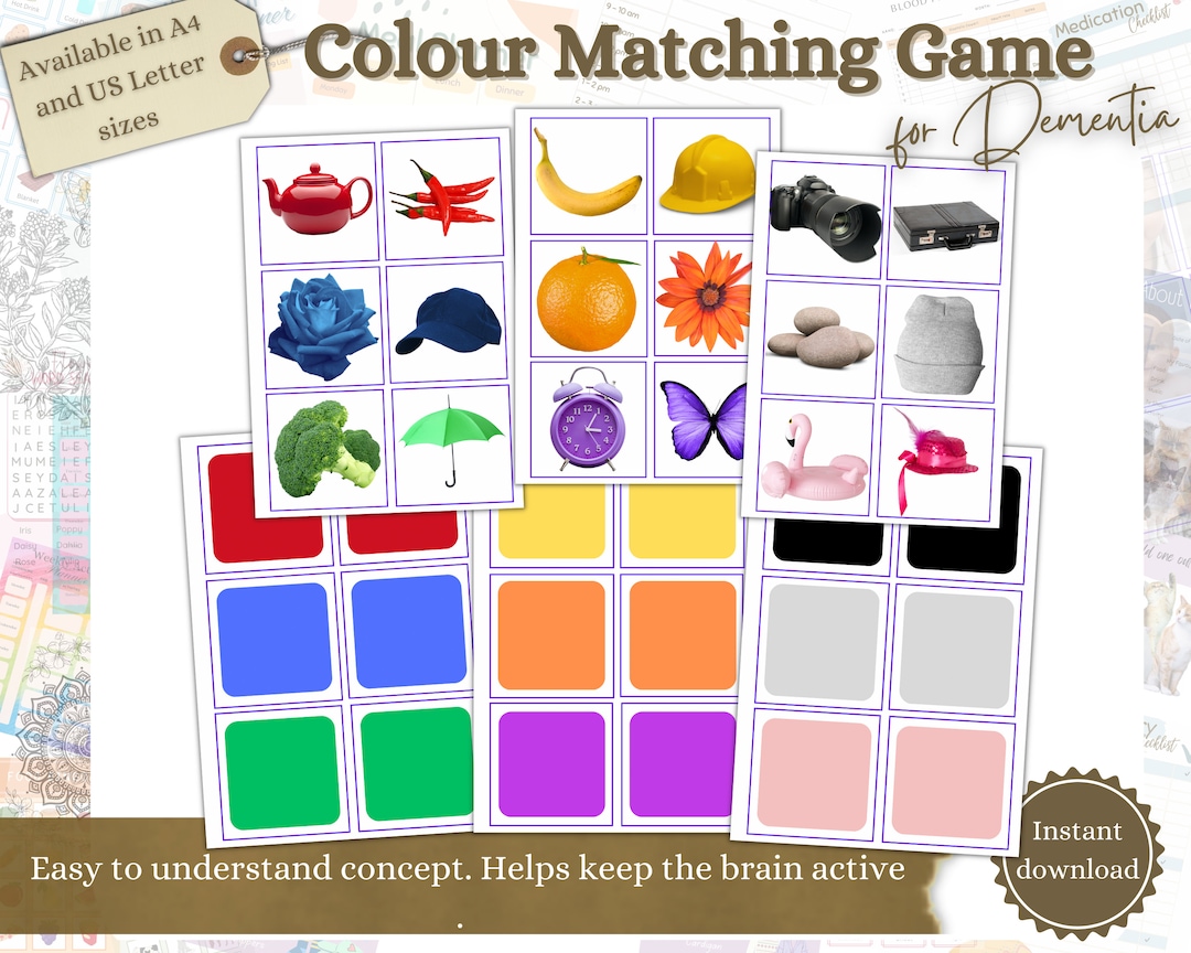 Activity for Seniors, Colour Matching Game, Dementia Activities ...