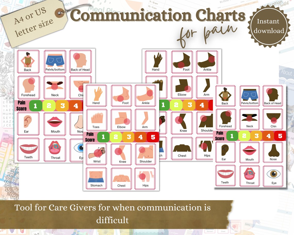 Dementia Communication Chart, Pain Chart, Dementia Sign, Communication ...