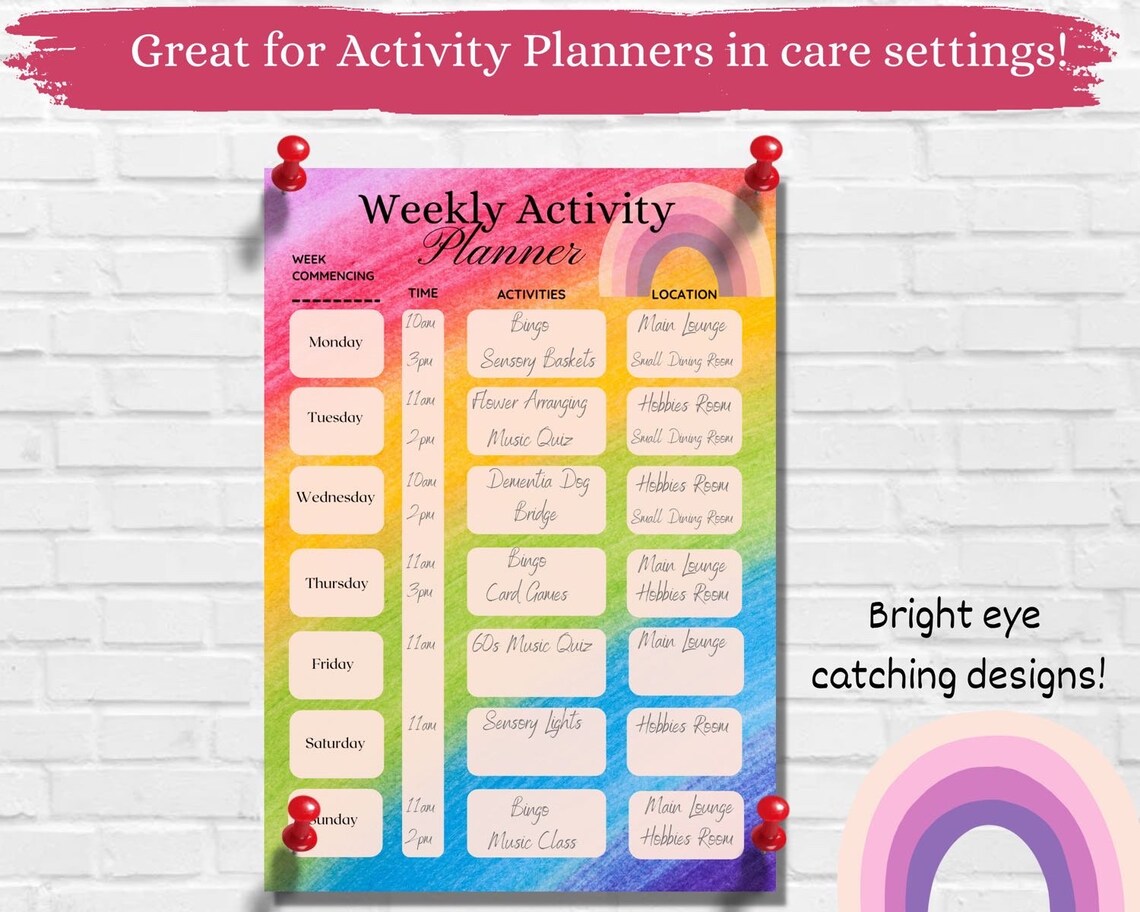 Activity Planner, Printable Planner, Elderly Care Planner, Activity ...