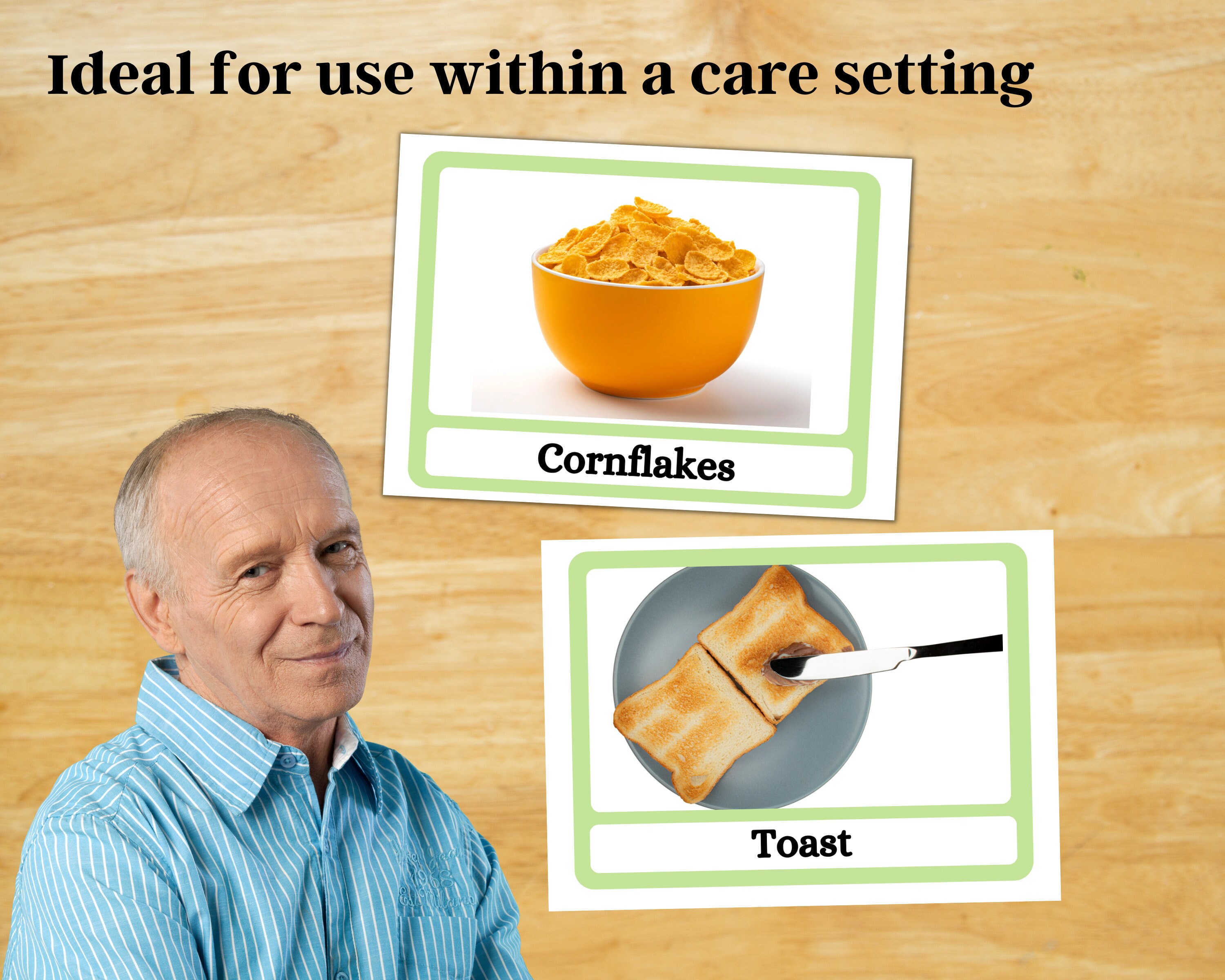 Meal Choice Flashcards, Memory Care, Visual Aid for Seniors, Dementia ...
