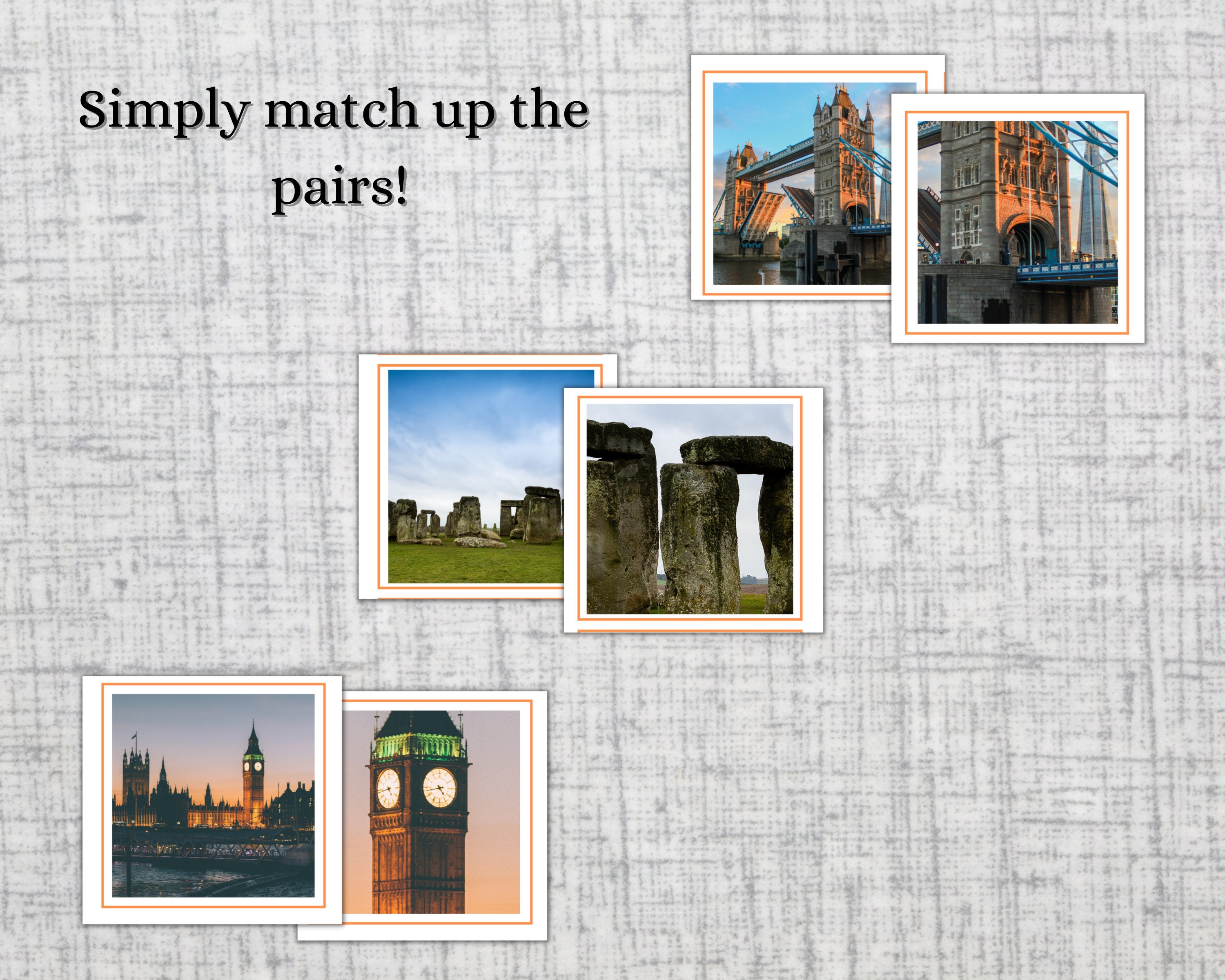 Famous Landmark Matching Game for Seniors, Sorting Activity, Care ...