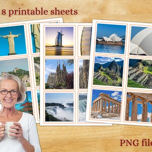 Famous Landmark Matching Game for Seniors, Sorting Activity, Care ...