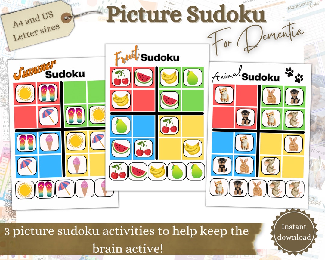 Sudoku Activity for Seniors, Printable Dementia Activity, Alzheimer’s ...
