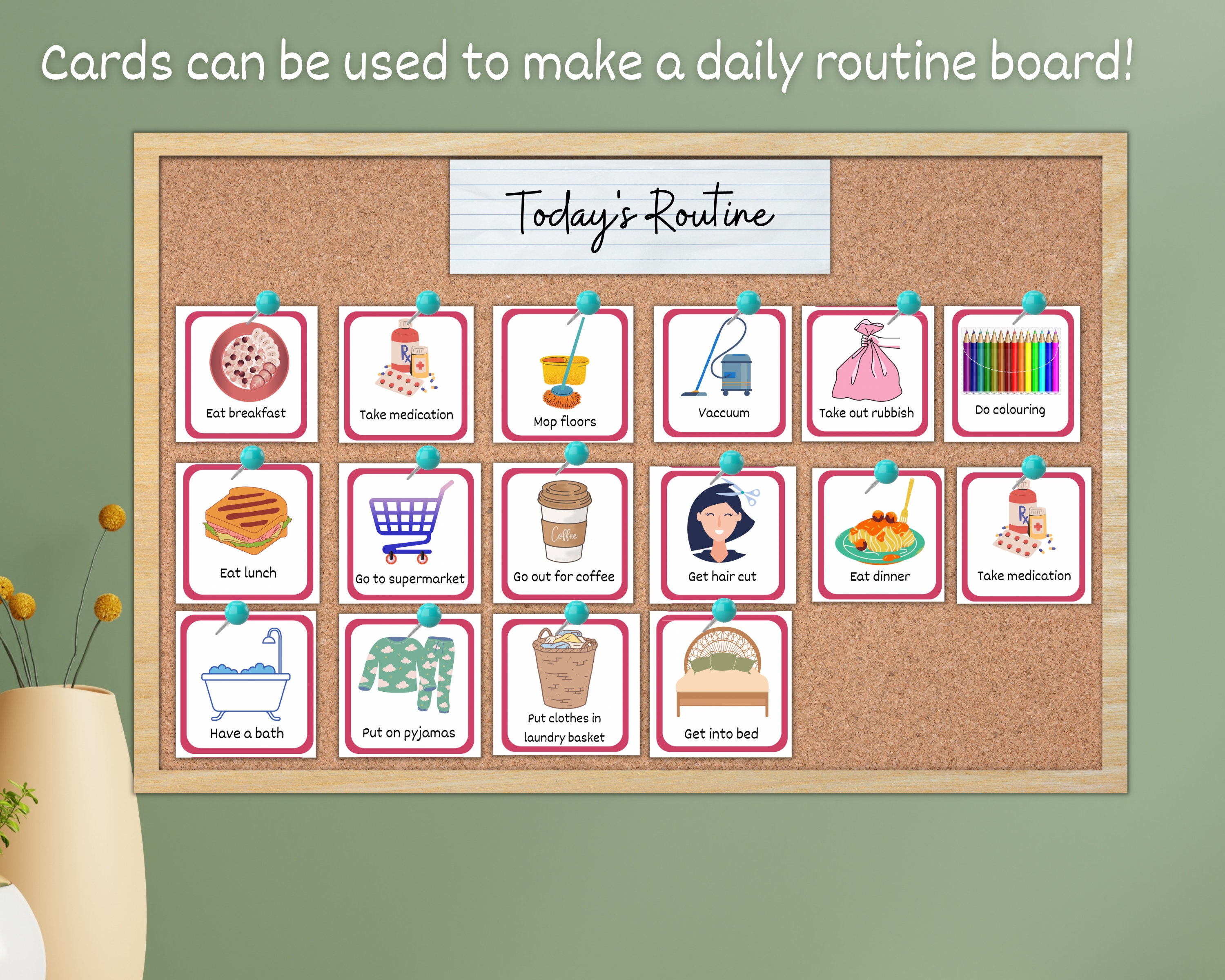 Daily Routine Cards For Dementia Printable Dementia Aid Etsy