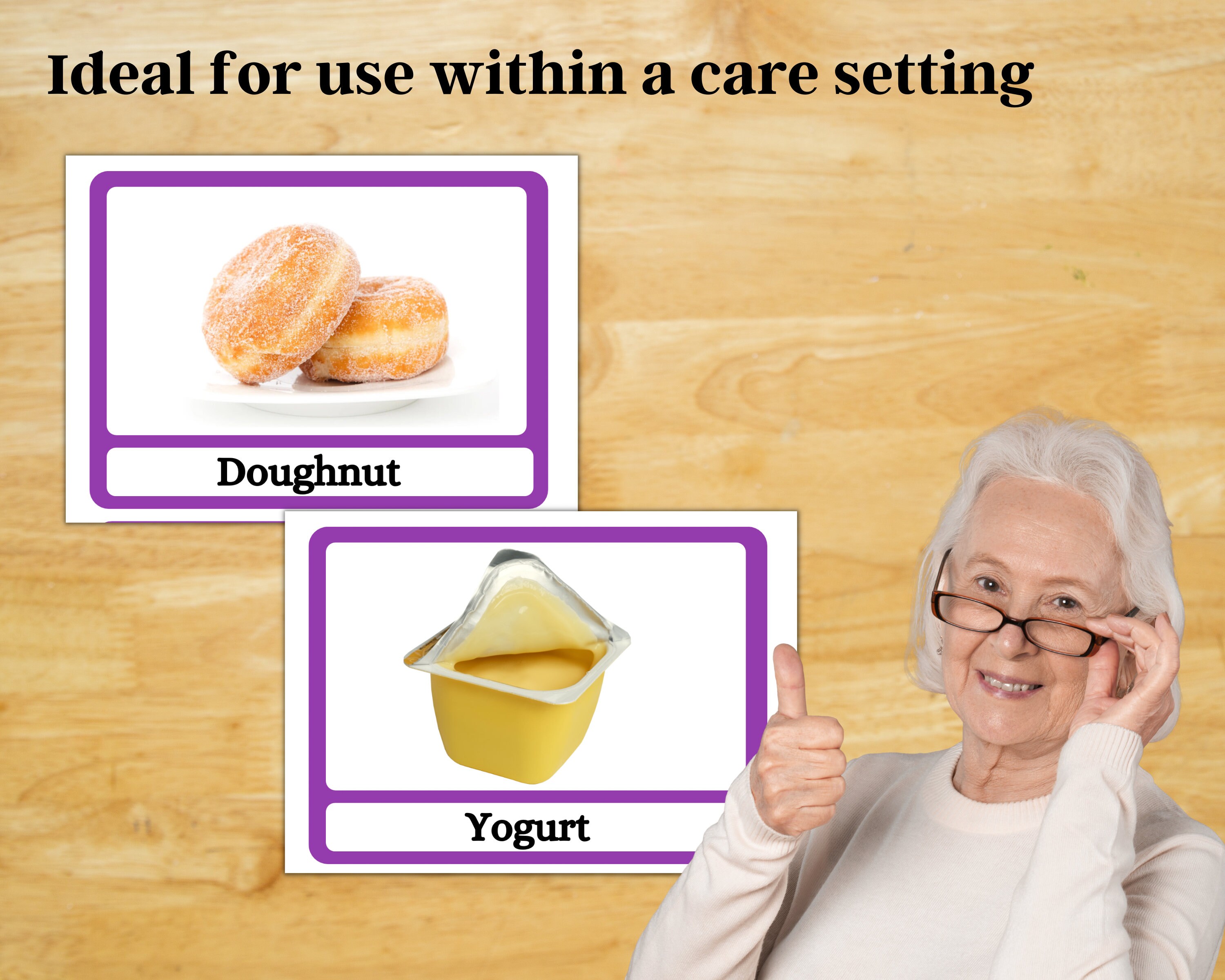 Meal Choice Flashcards, Visual Aid for Seniors, Dementia Sign, Care ...