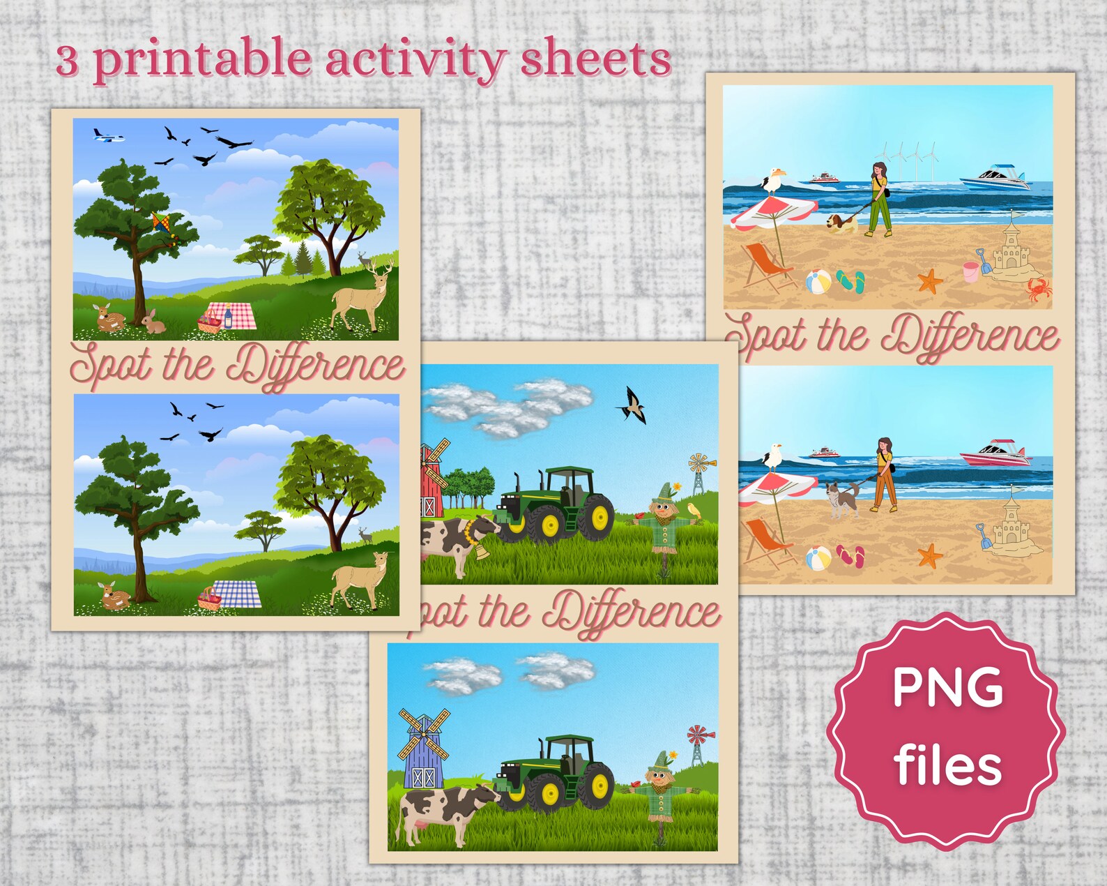 Spot the Difference Activity Sheets, Printable Activities for Seniors ...