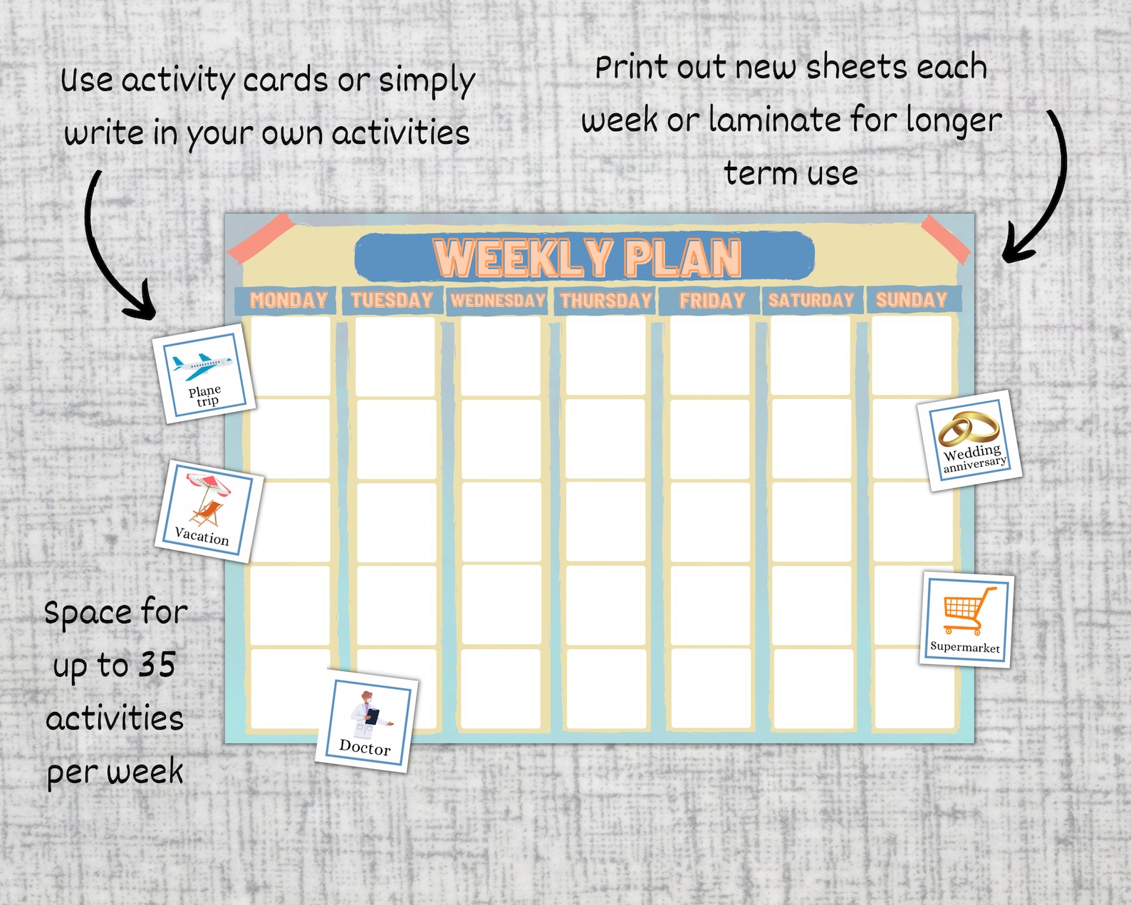 Weekly Planner for Dementia, Printable Dementia Aid, Alzheimer’s Help ...