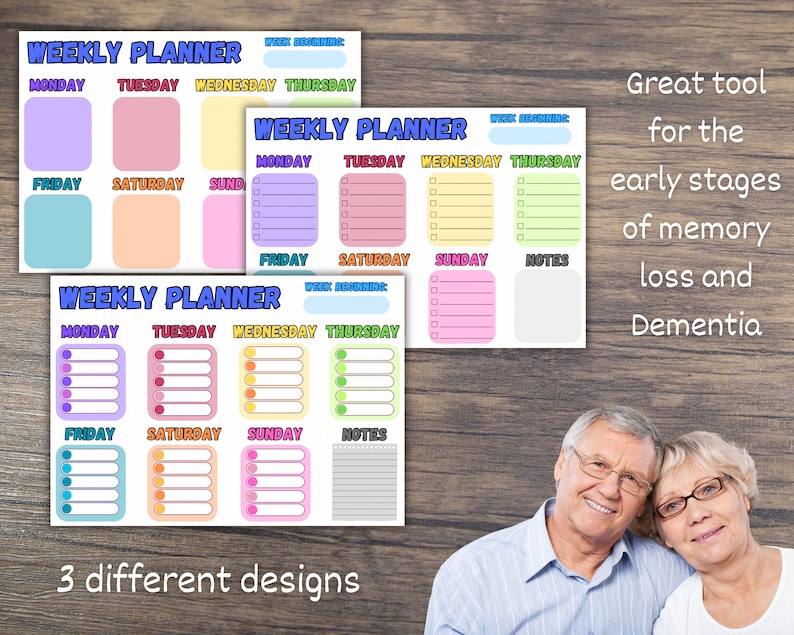 Memory Loss Planner, Weekly Planner, Dementia Help, Dementia Aid ...