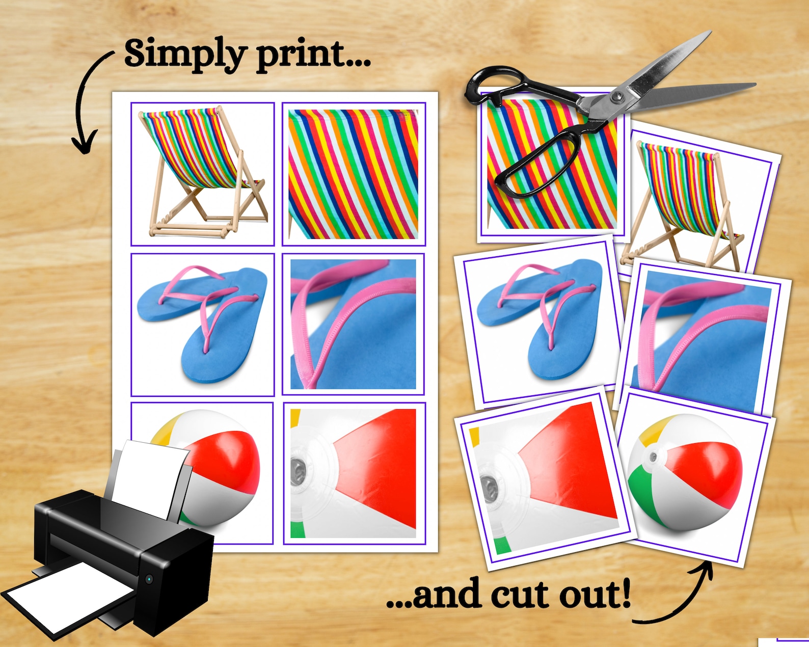 Activity for Seniors, Matching Game, Summer Dementia Activities ...