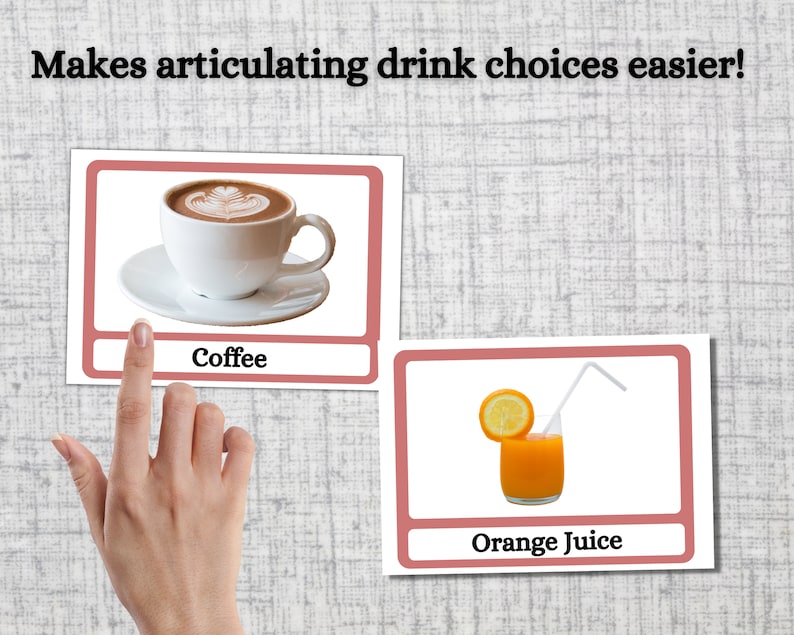 Drink Choice Flashcards, Visual Aid for Seniors, Dementia Aid, Care ...