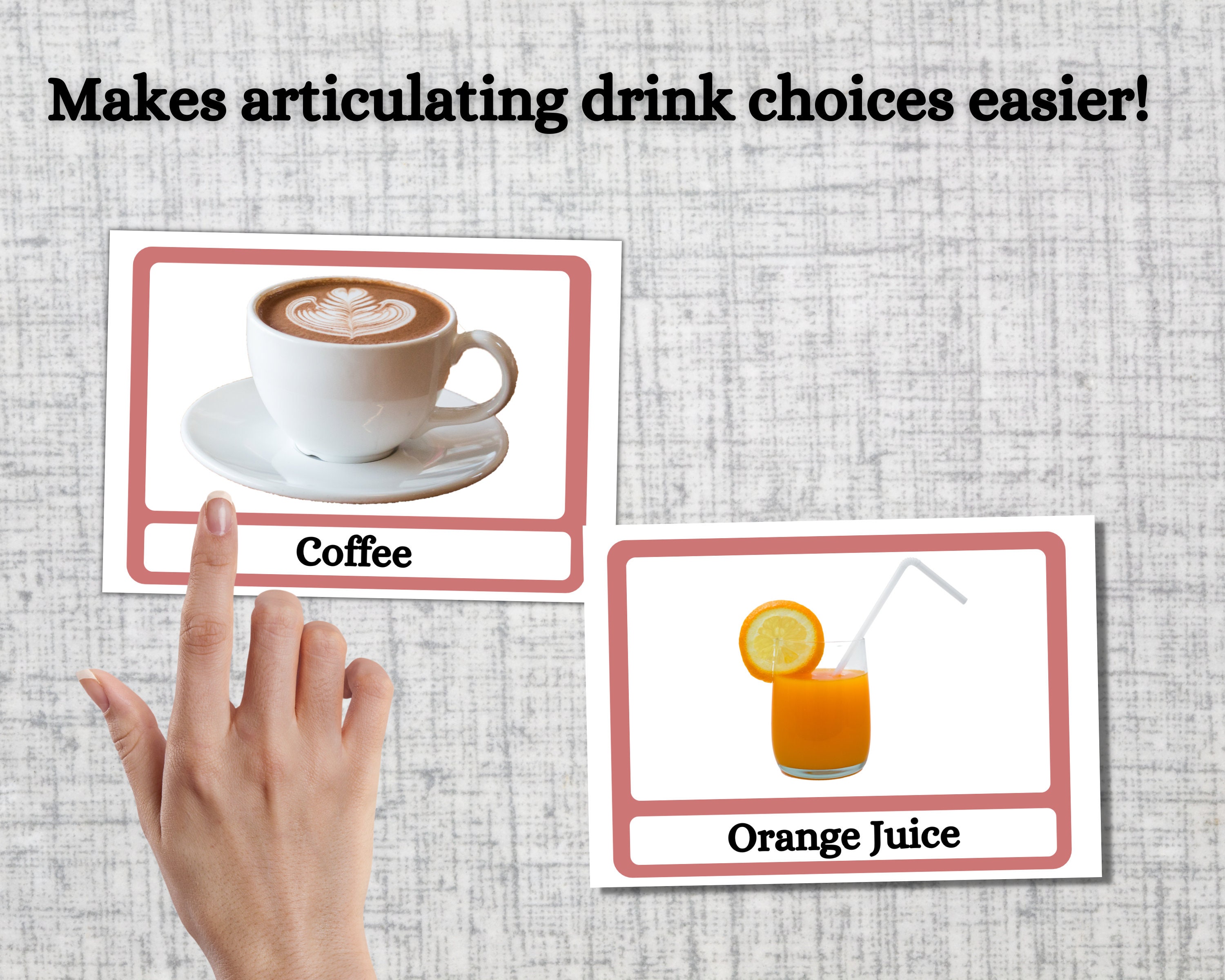 Drink Choice Flashcards, Visual Aid for Seniors, Dementia Aid, Care ...
