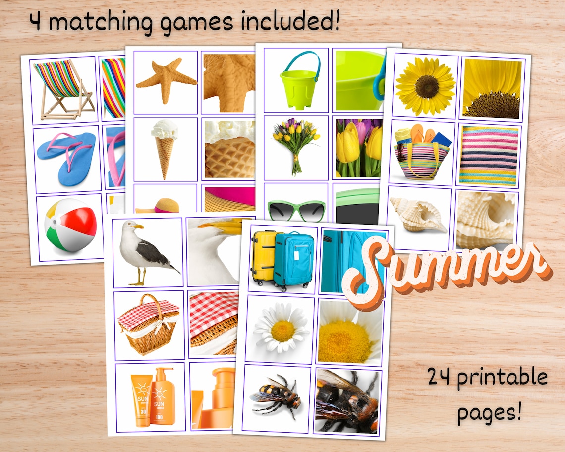 Activity Bundle for Seniors Matching Game Dementia - Etsy