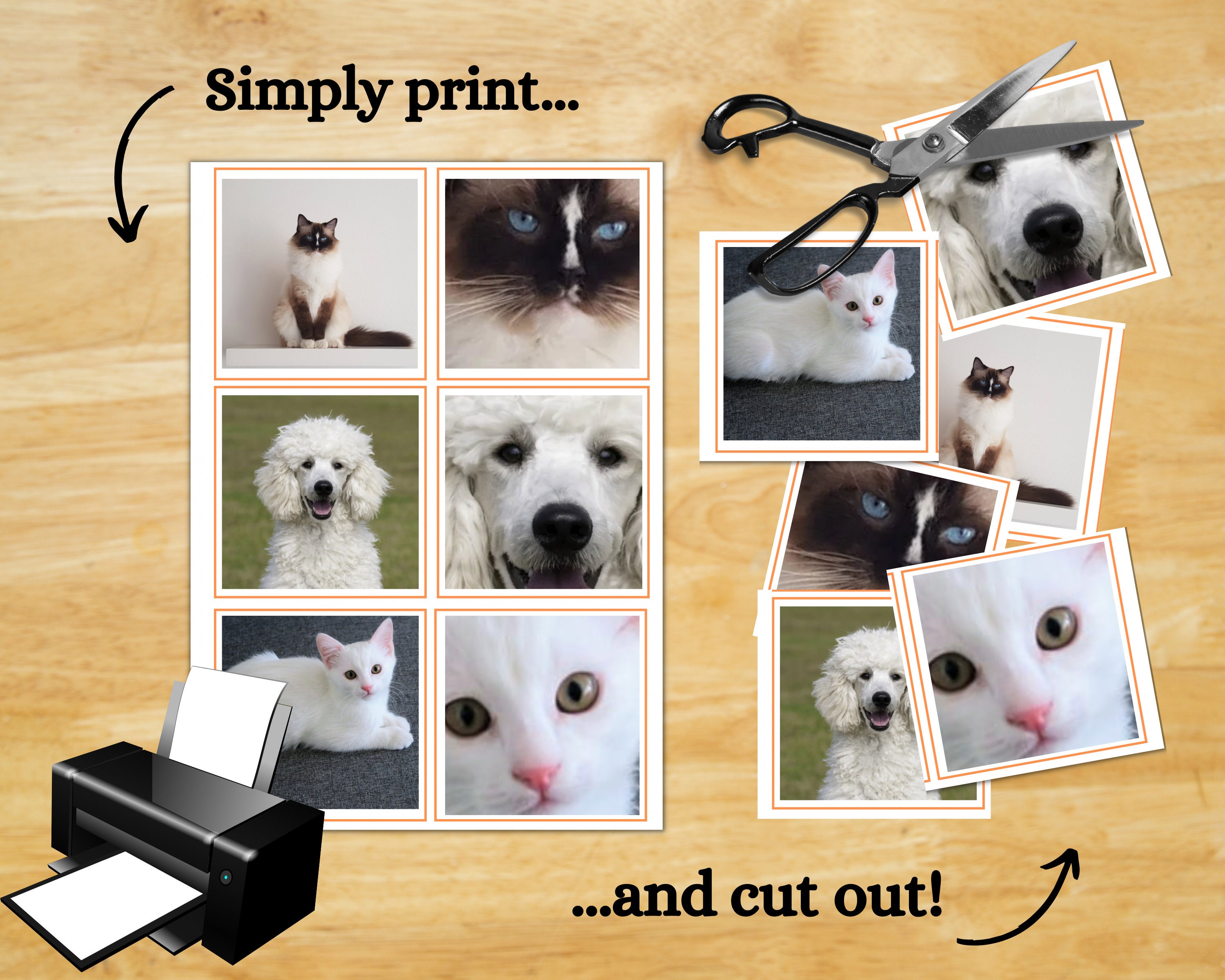 Cute Cats and Dogs Matching Game for Seniors, Dementia Activities ...