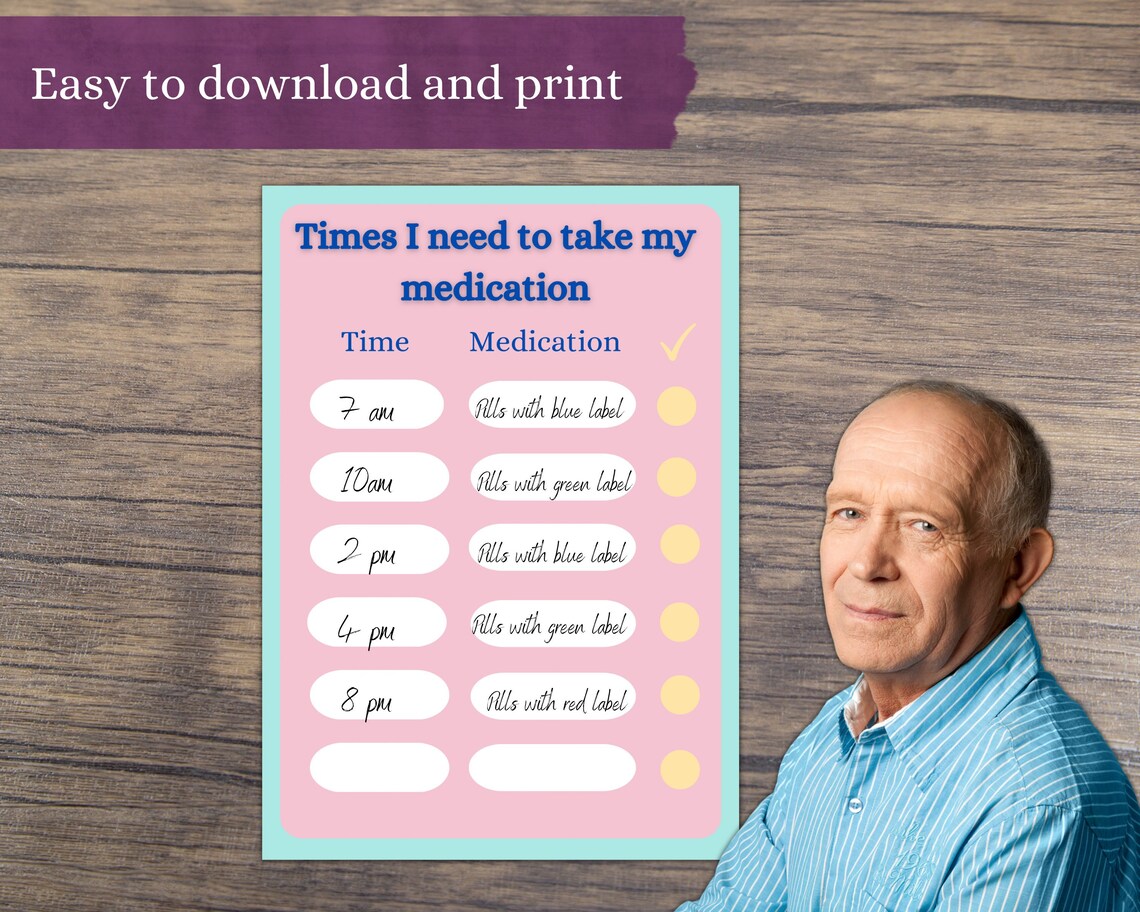 Memory Checklist for Seniors, Medication Reminder, to Do List ...