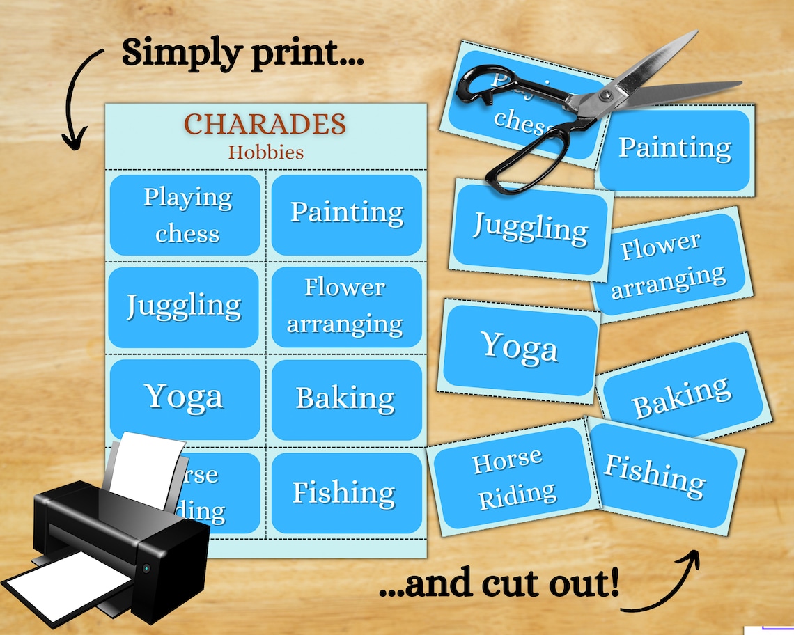 Charades Game for Seniors, Printable Dementia Activity, Alzheimer’s ...