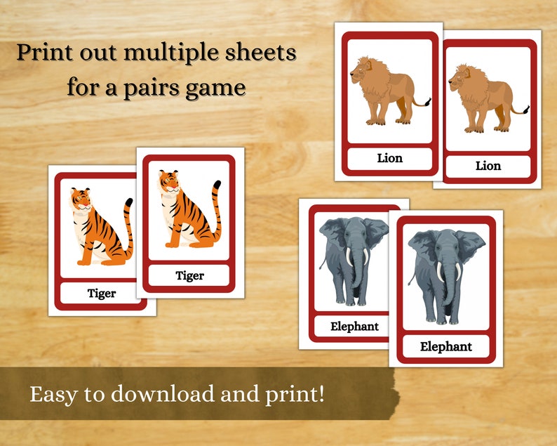 Printable Animal Flashcards, Visual Aid for Seniors, Dementia Aid ...