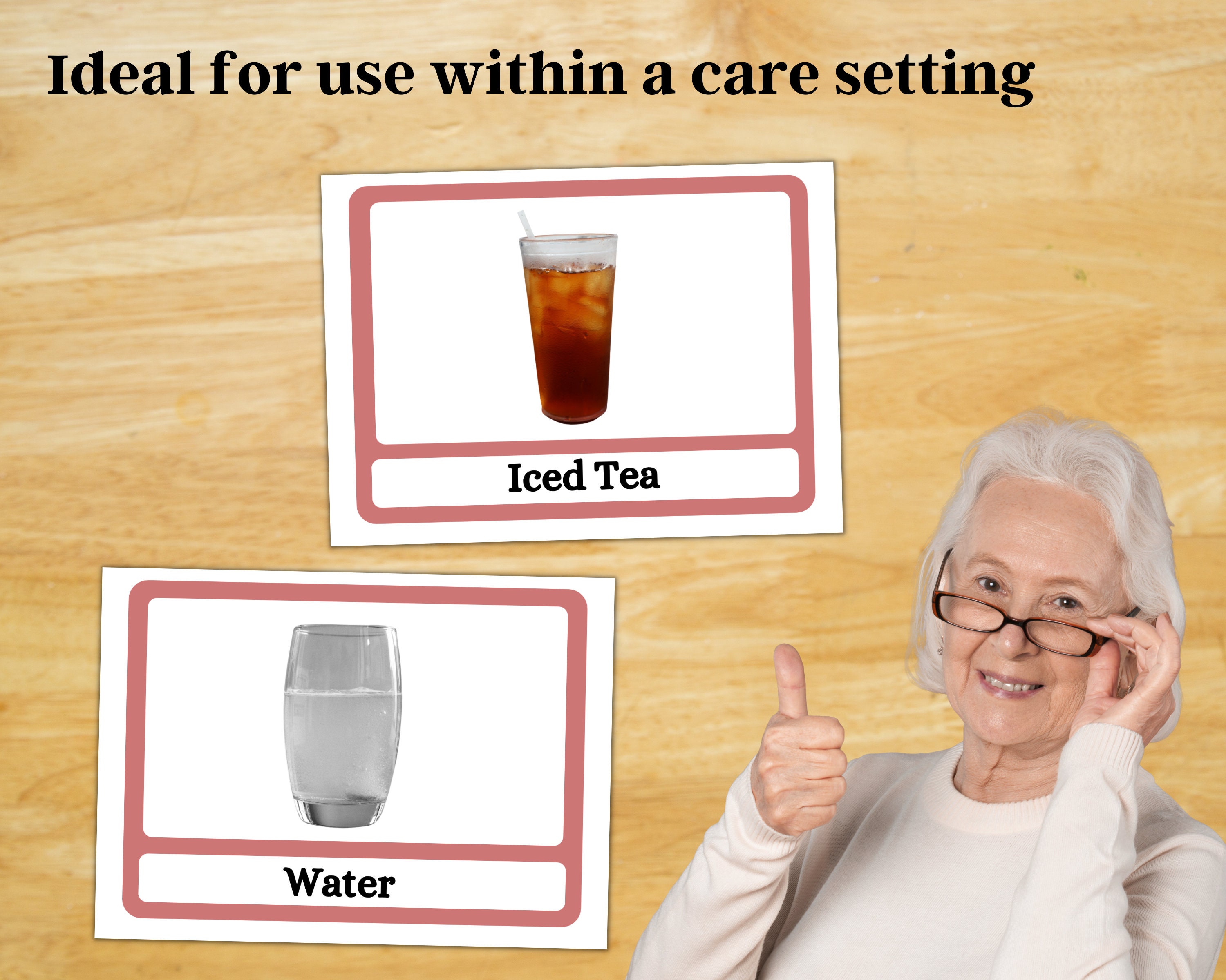 Drink Choice Flashcards, Visual Aid for Seniors, Dementia Aid, Care ...