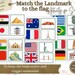 Flags and Famous Landmarks Matching Game for Seniors, Montessori ...