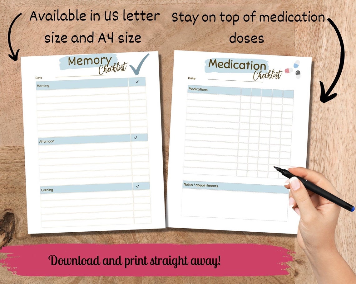 Memory Care Planner, Daily Schedule, Medication Planner, Elderly Care ...