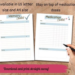Memory Care Planner, Daily Schedule, Medication Planner, Elderly Care ...