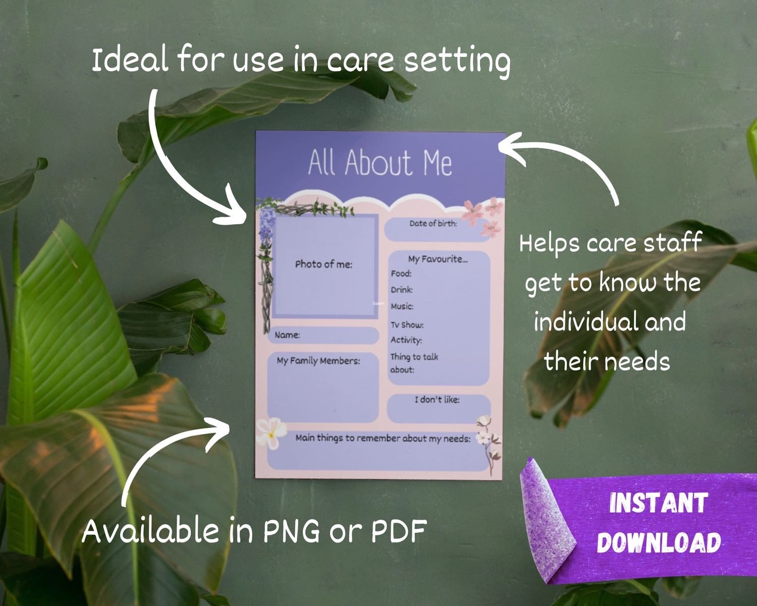 Dementia Door Sign, Memory Care Door Sign, About Me, Alzheimers ...