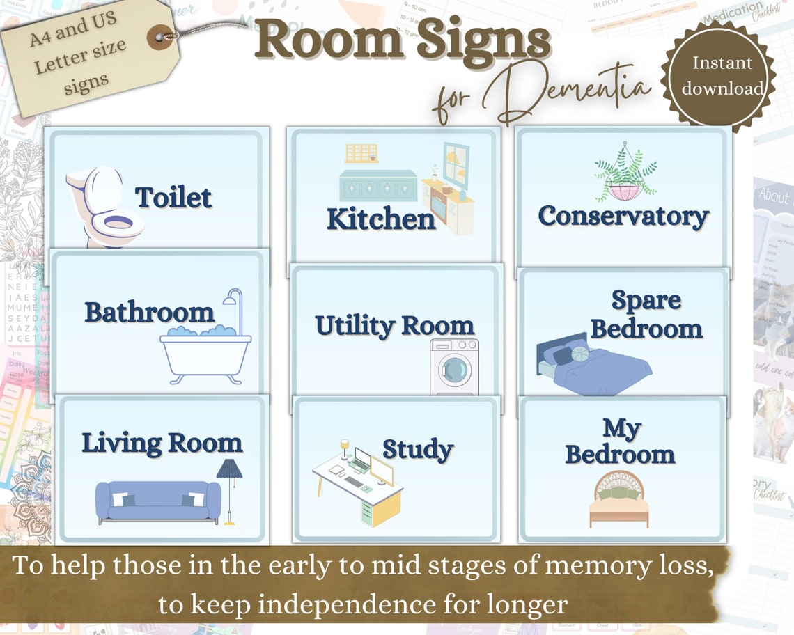 Printable Room Signs for Dementia Dementia Aids Door - Etsy Canada