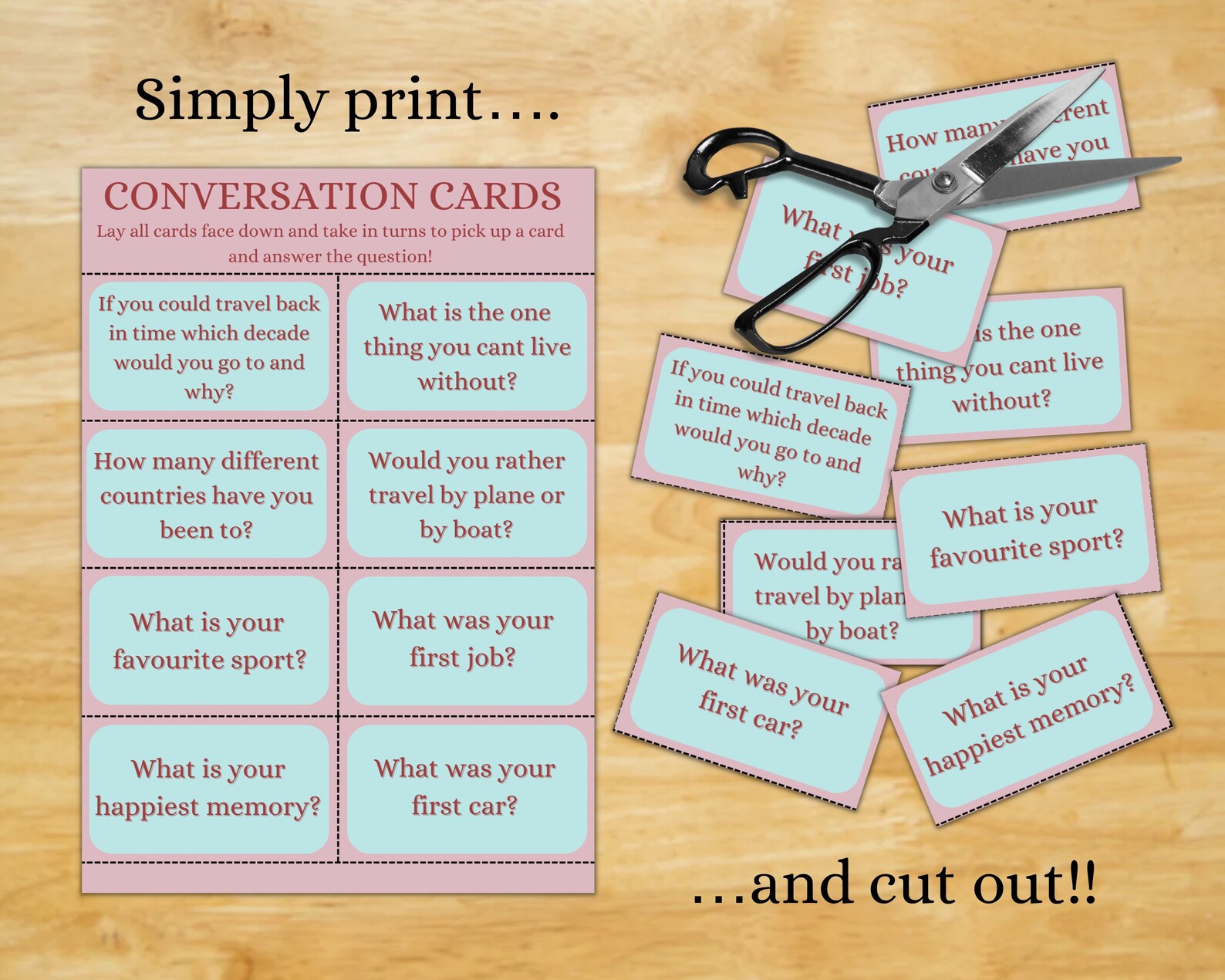 Printable Conversation Cards for Seniors, Dementia Activities ...