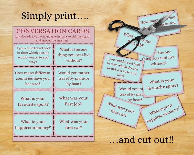 Printable Conversation Cards for Seniors, Dementia Activities ...