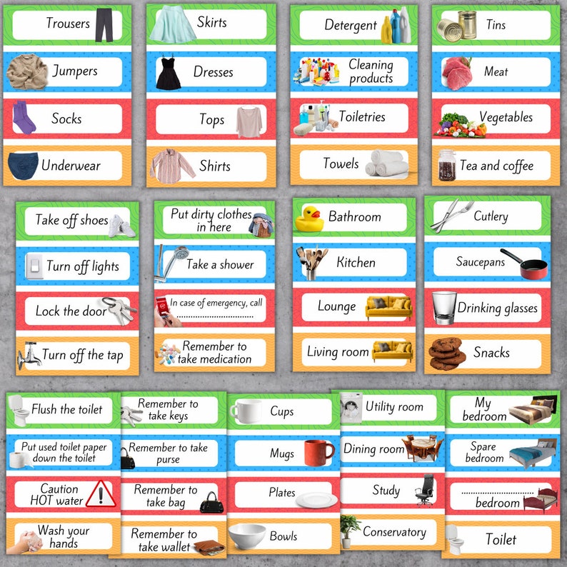 Dementia Room Signs, Dementia Labels, Memory Aids, Printable Room ...