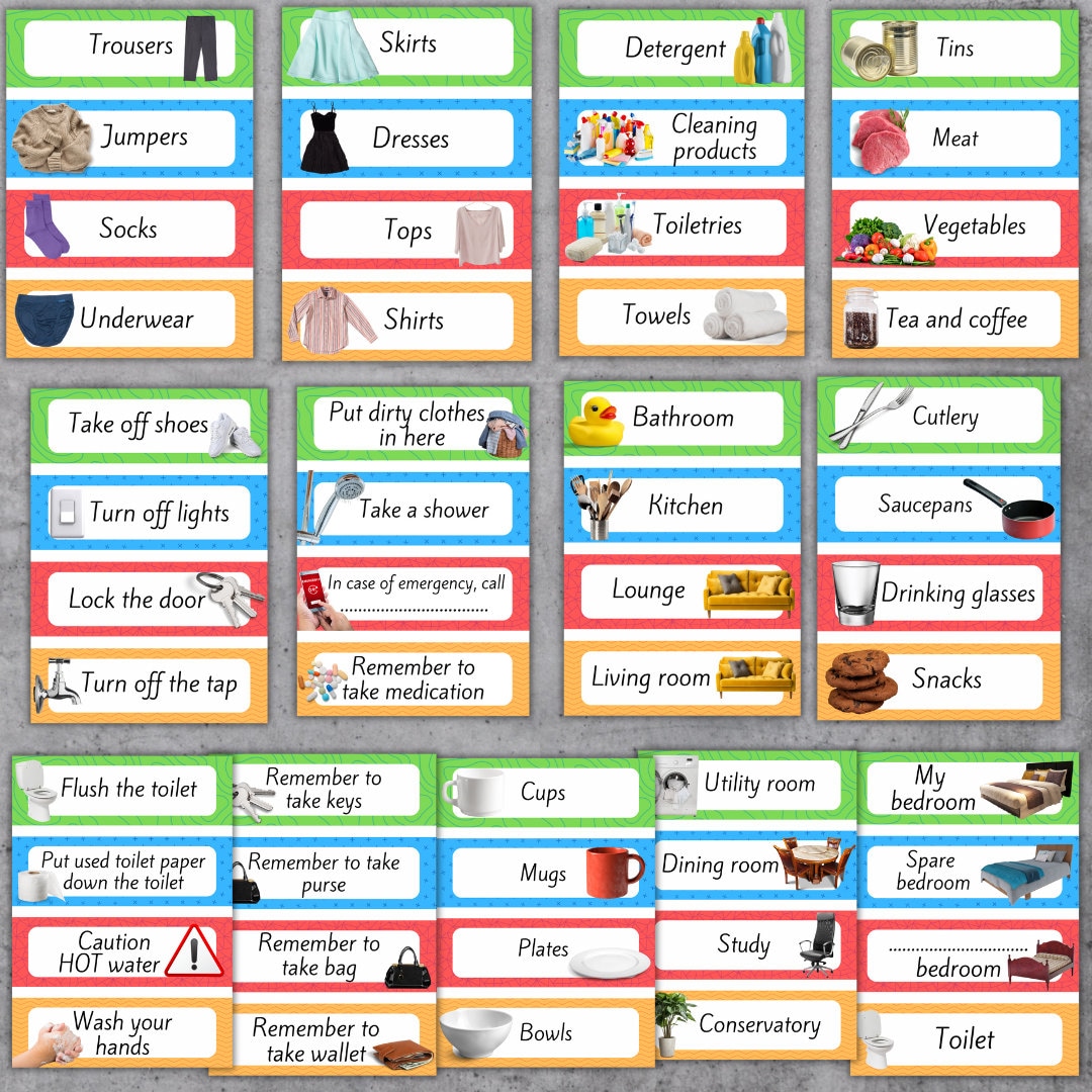 Dementia Room Signs, Dementia Labels, Memory Aids, Printable Room ...