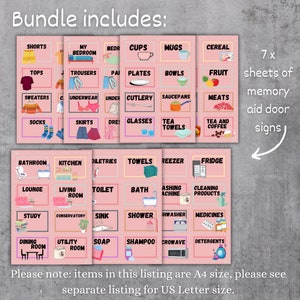Dementia Aid Bundle, Memory Aid, Printable Dementia Signs, Independence ...