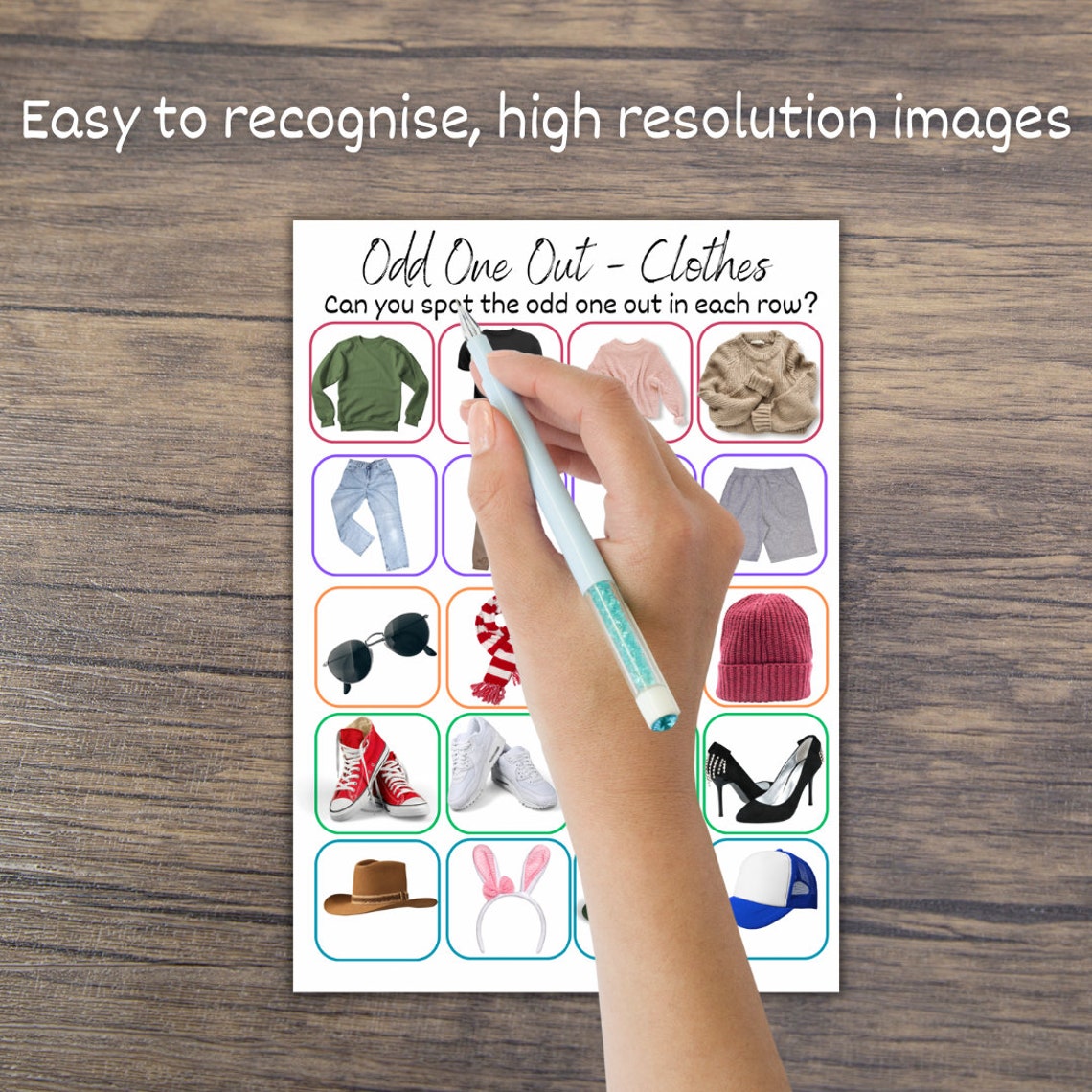 Odd One Out, Dementia Activities, Dementia Printables, Brain Games for ...