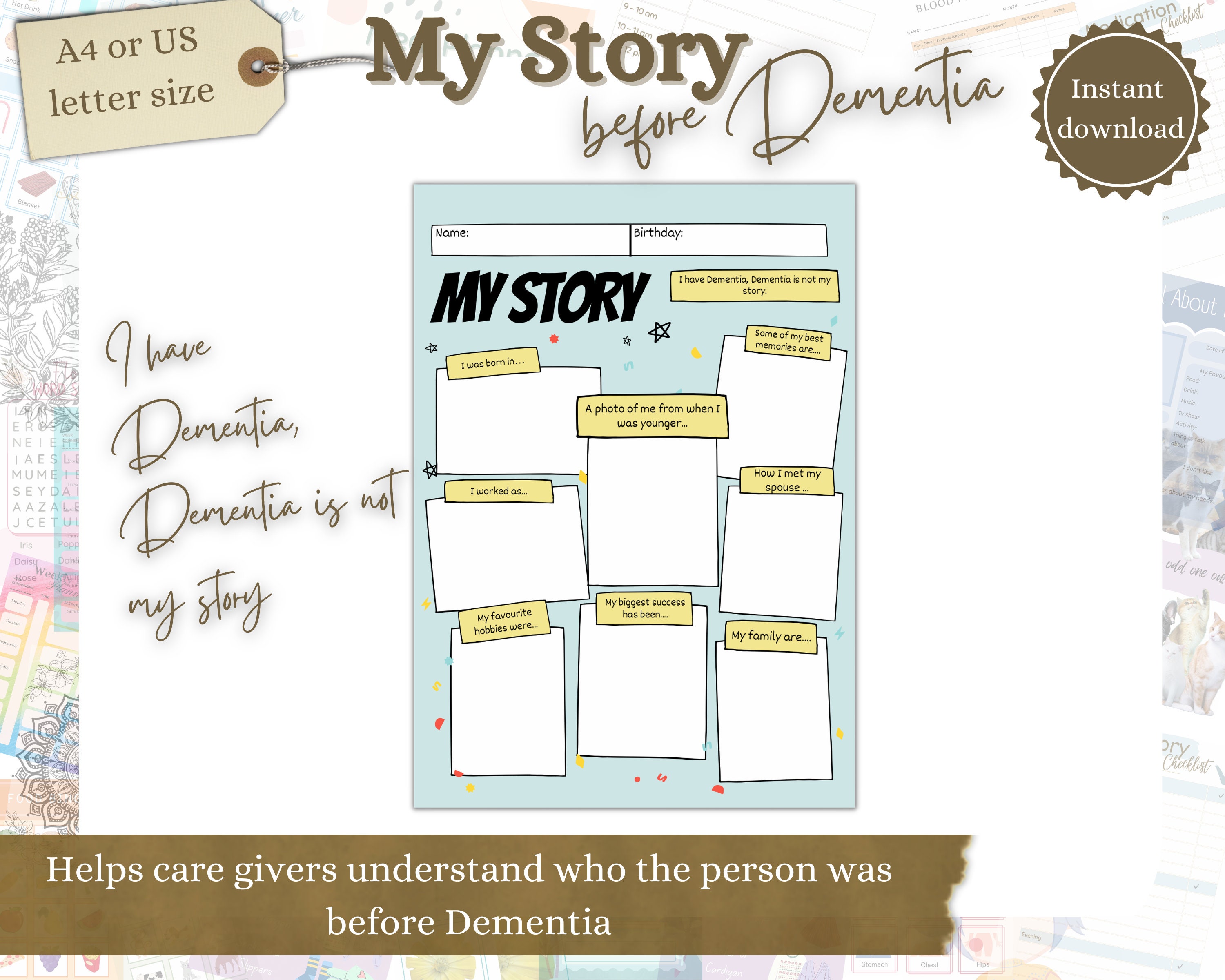 My Story, Dementia Sign, Alzheimers Activity, Dementia Aid, Care ...