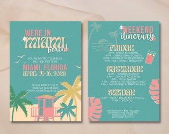 Last Splash Pool Party Palm Bachelorette Invite and Itinerary ...