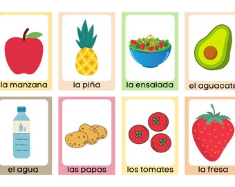 Spanish Food Flashcards - Etsy