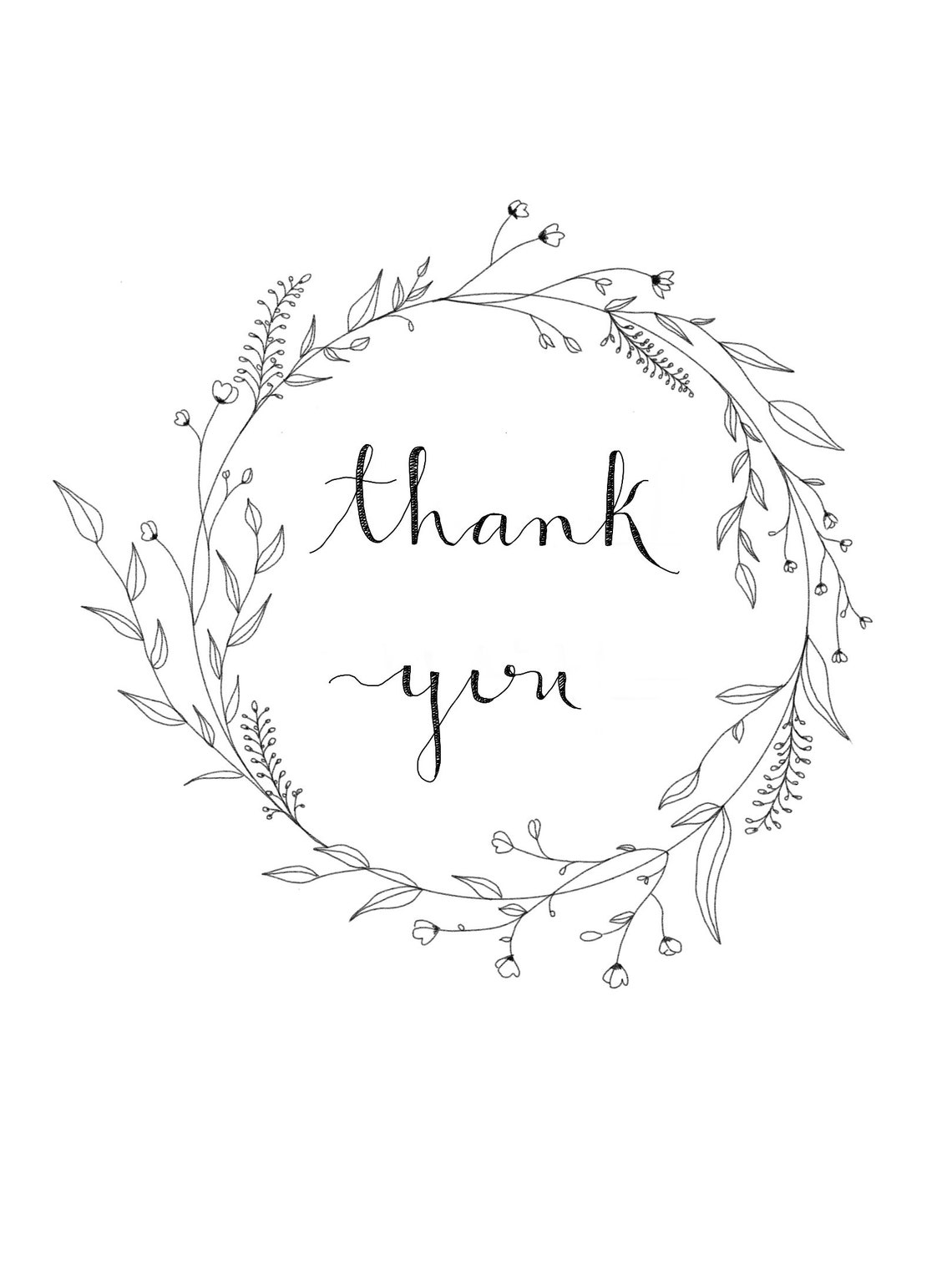 Minimal Floral Thank You Digital Download - Etsy