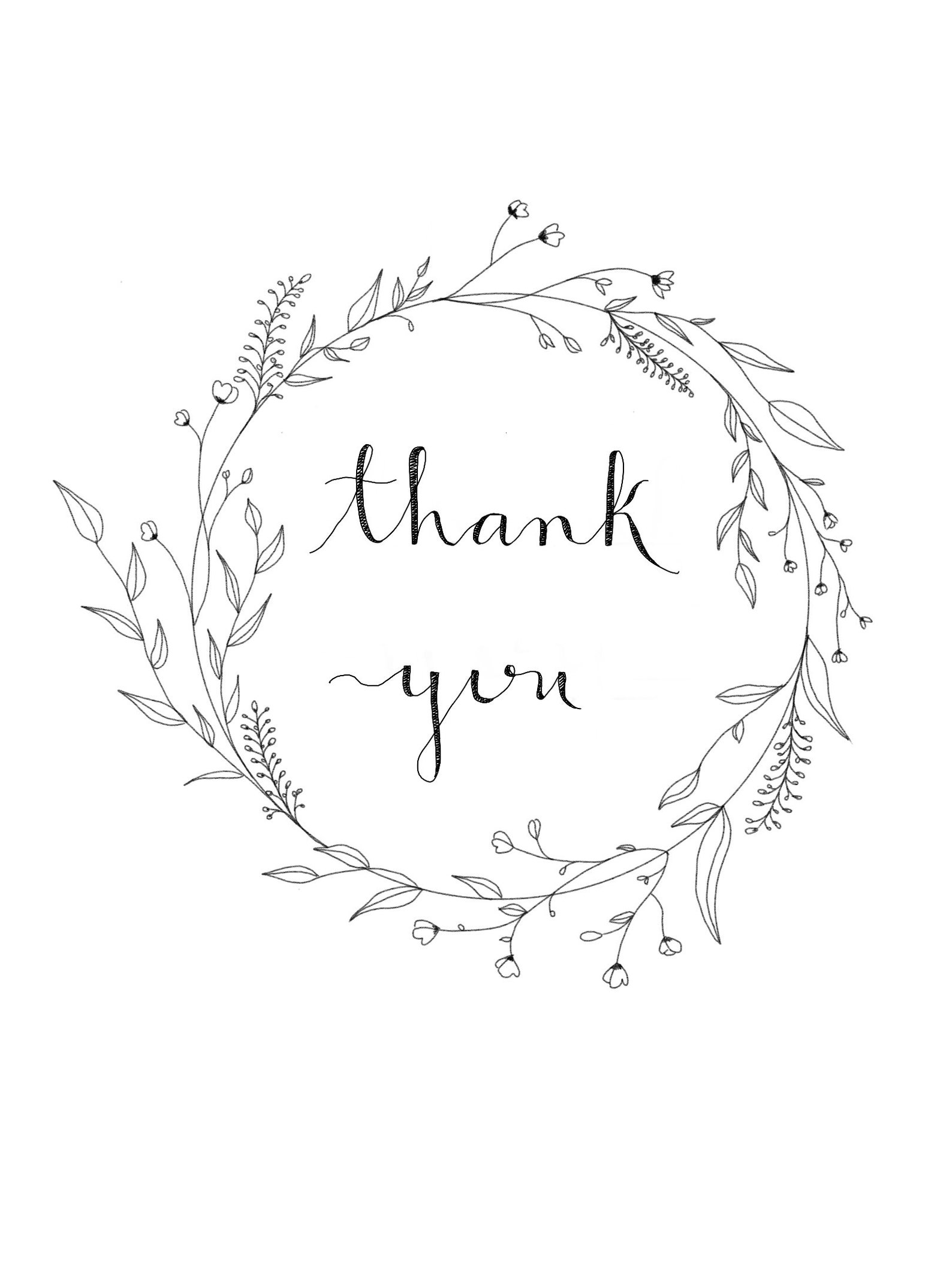 Minimal Floral Thank You Digital Download - Etsy