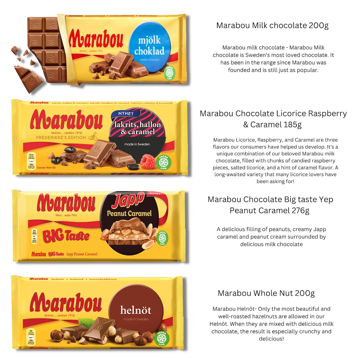 Swedish Marabou Milk Chocolate Daim Oreo Popcorn Licorice - Etsy