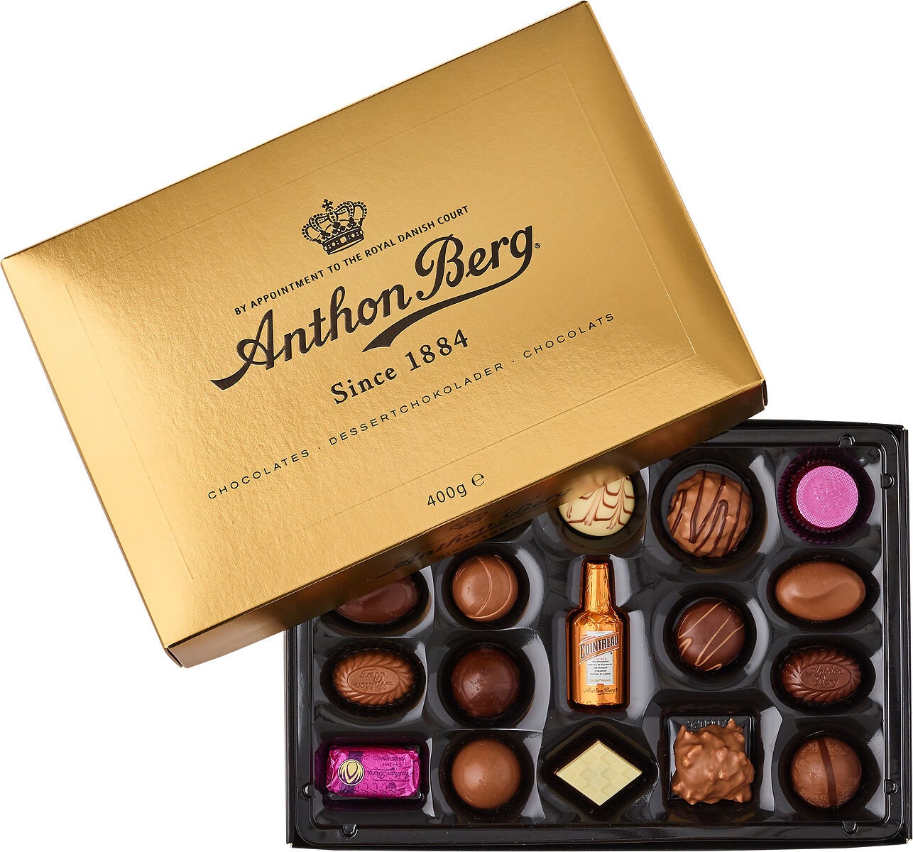 Anthon Berg Dark, Milk & White Chocolate Pralines Luxury Gold Selection ...