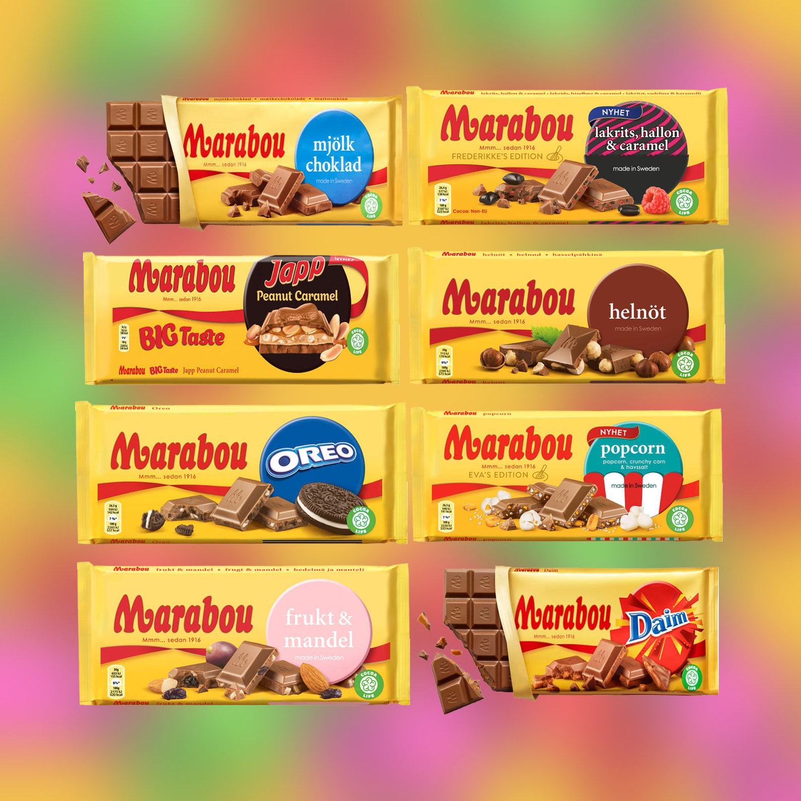 Swedish Marabou Milk Chocolate Daim Oreo Popcorn Licorice - Etsy