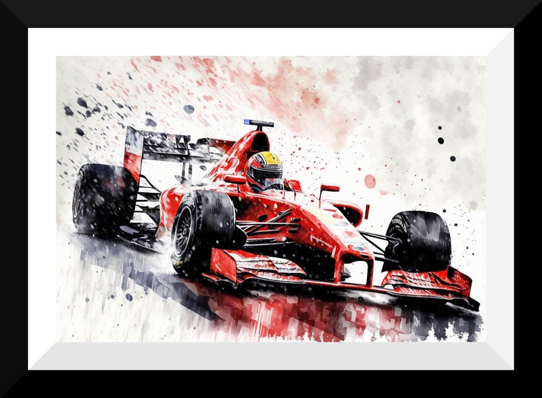 Ferrari F1 Formula One Race Car Watercolour Framed Print Car - Etsy